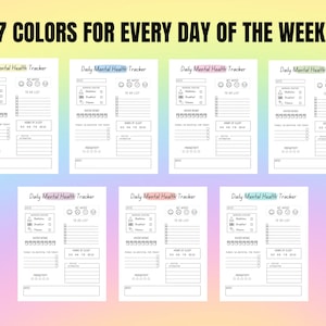 Daily Mental Health Tracker | Printable Mood Tracker | Self Care ...