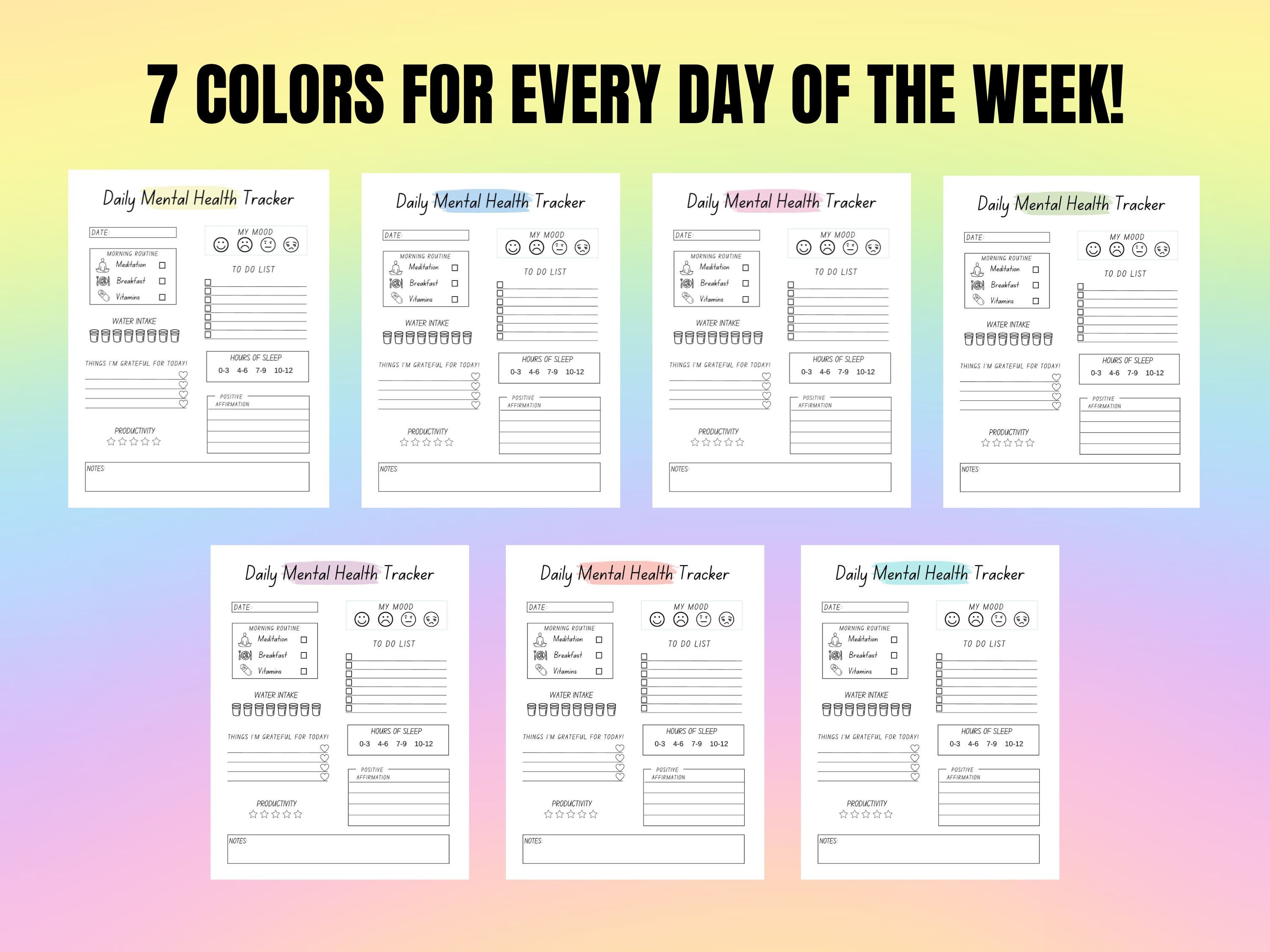 Daily Mental Health Tracker | Printable Mood Tracker | Self Care ...