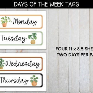 Plant Life Days and Months Display, Days of the Week Display, Months of ...