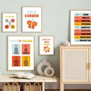 Calming Corner Classroom Printables, Groovy Retro Canva Classroom Decor ...