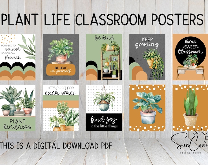 Modern Greenery Themed Classroom Posters, Easy and Modern Classroom ...