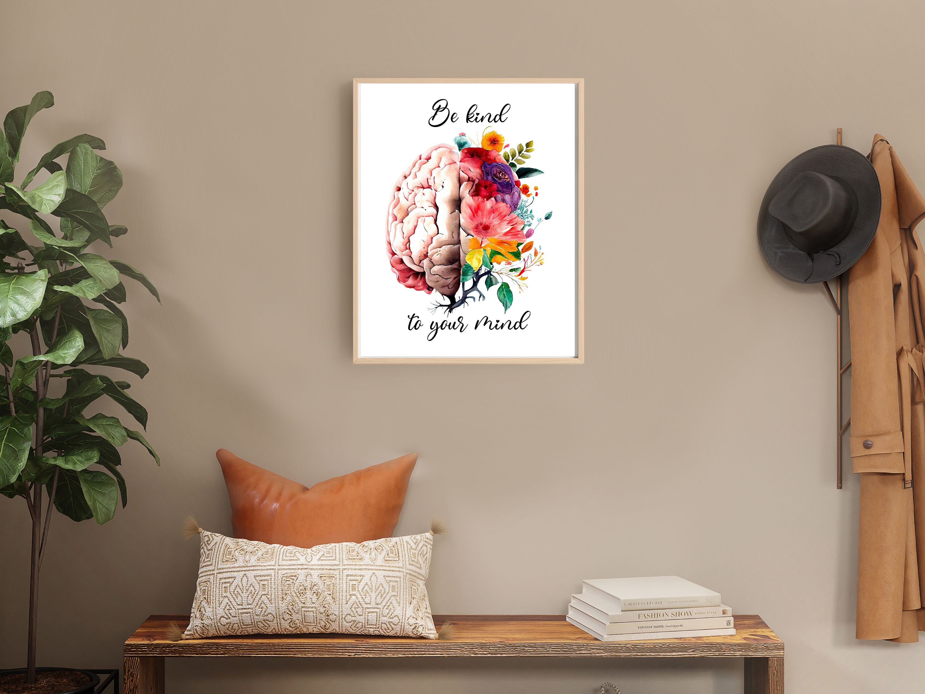 Be Kind to Your Mind Poster, Trendy Wall Art, Mental Health Art ...