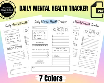 Daily Mood Tracker, Printable Mood Track, Emotion Tracker, Mood Journal ...