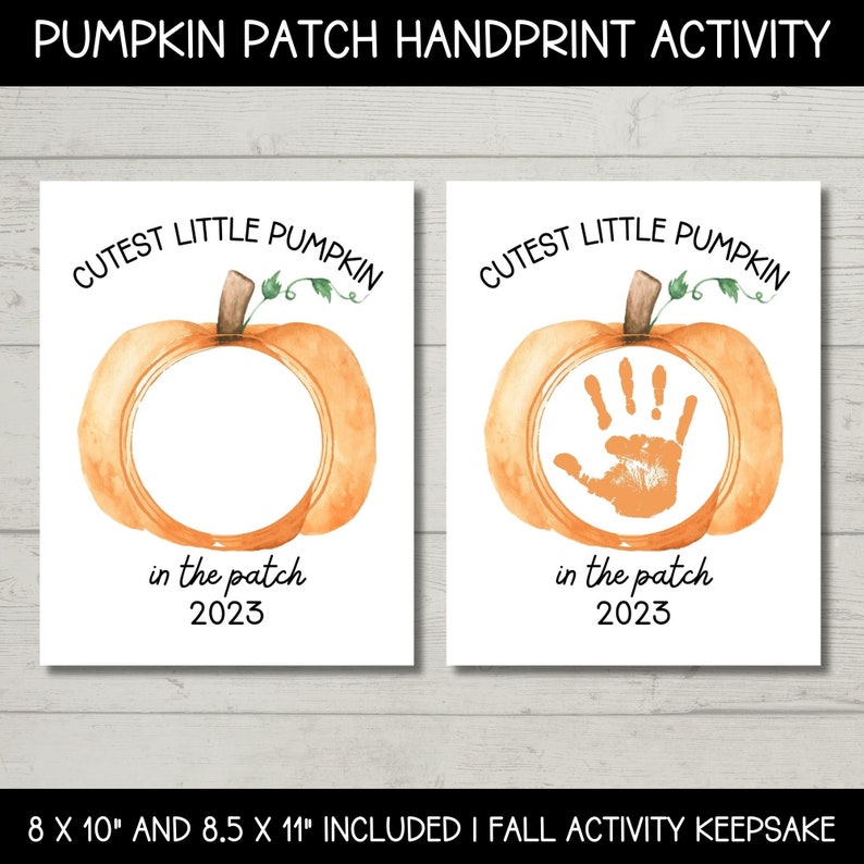Halloween Pumpkin Handprint Footprint Toddler Baby Printable Craft ...