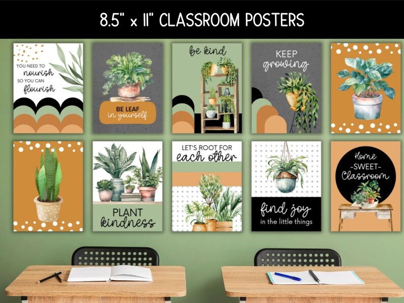 Boho Plants Classroom Decor Bundle Rustic Modern Boho Decor - Etsy