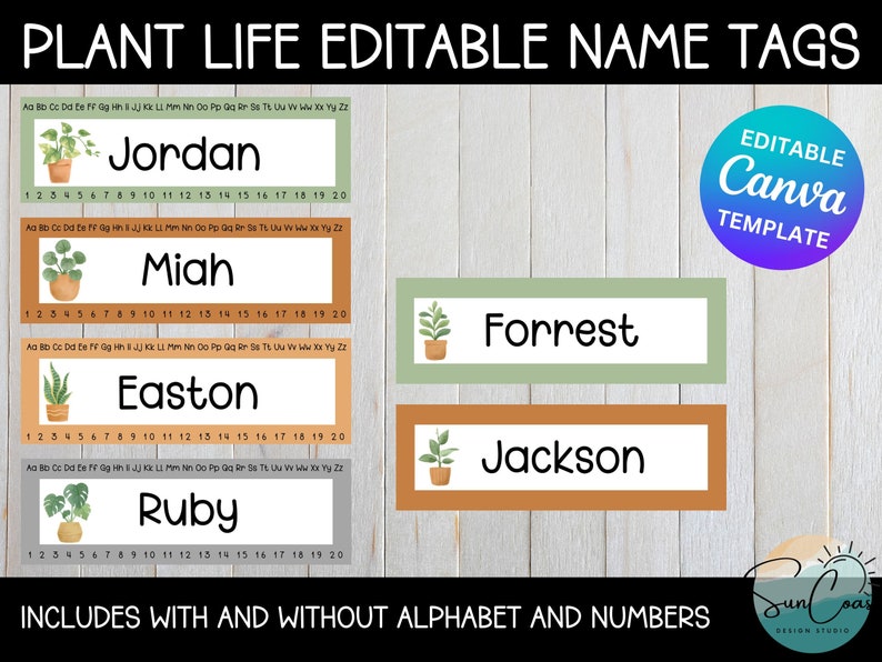 Plant Life Name Tags | Classroom Labels | Editable - Etsy