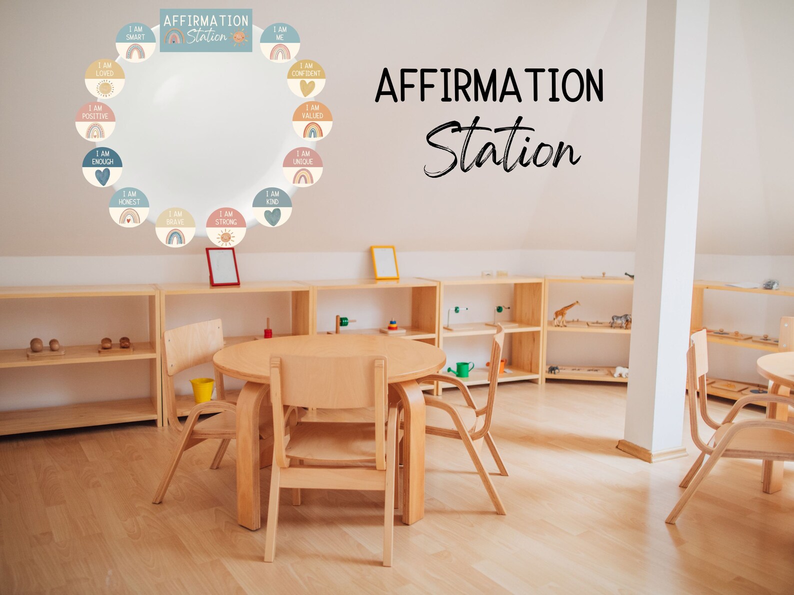 Affirmation Station | Rainbow BOHO | Positive Affirmations Mirror ...