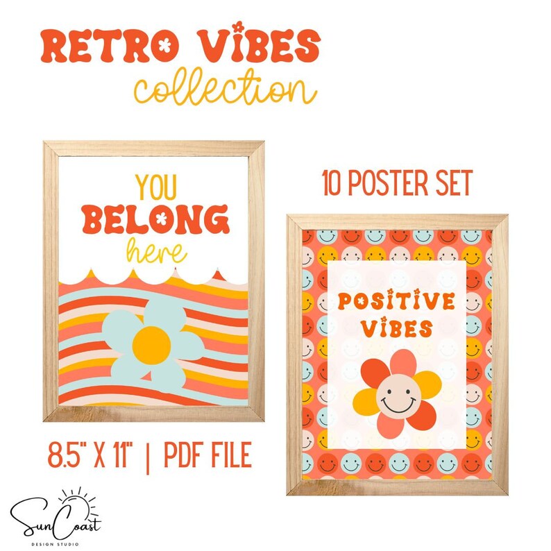 Retro Vibes Classroom Posters, Retro Classroom Decorations, Groovy Boho ...