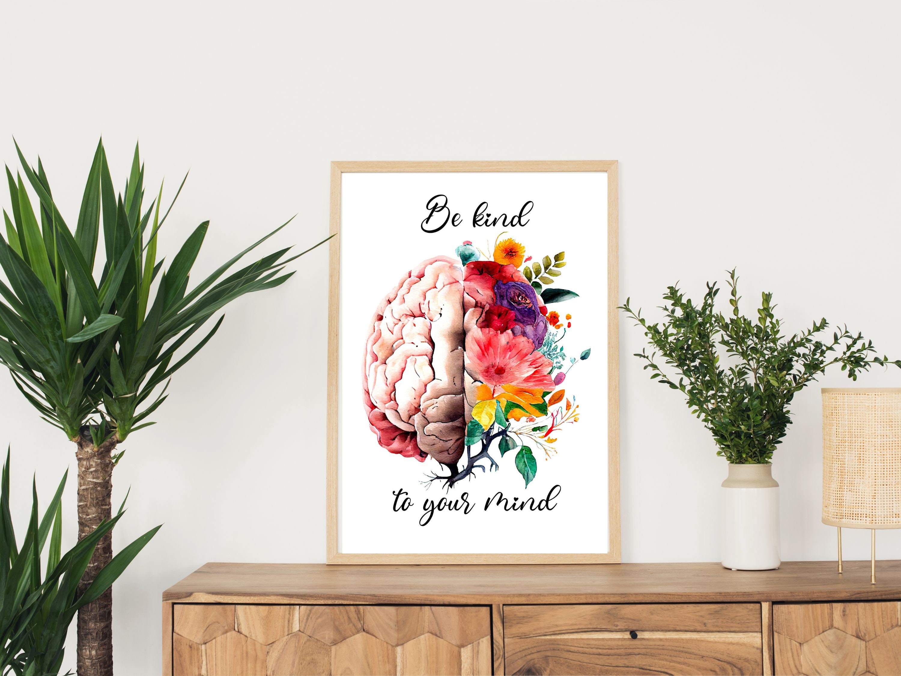 Be Kind to Your Mind Poster, Trendy Wall Art, Mental Health Art ...