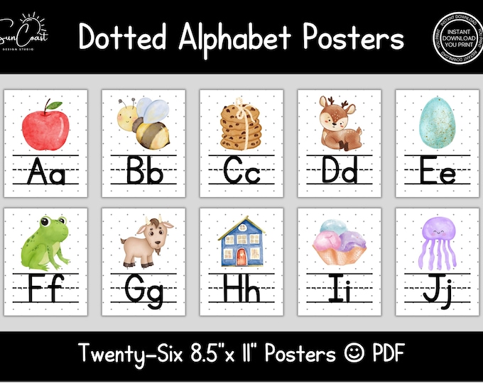 PRINTABLE Modern Colorful ABC Poster Pack | Bulletin Board Posters ...