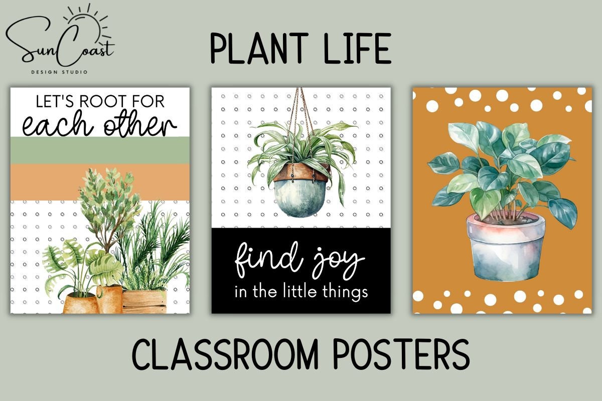 Plant Life Classroom Posters, Modern Classroom Decorations, Instant ...