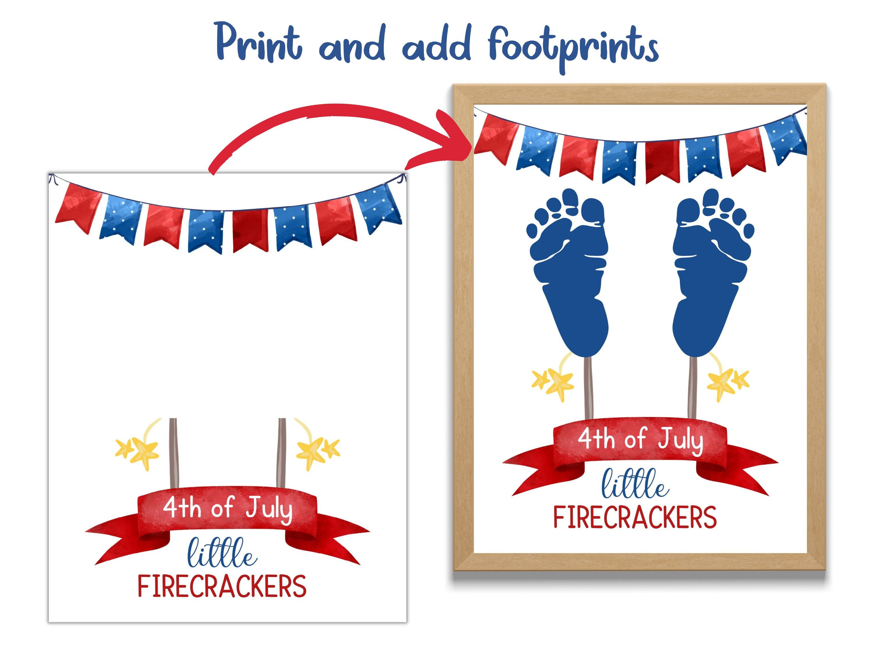 4th of July Firecracker | Footprint Art Craft | First 4th of July ...
