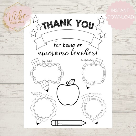 Teacher Appreciation Week Printable Teacher Thank You - Etsy