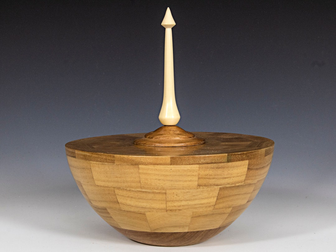 Pet Urn, Walnut & Holly, Segmented, Art Object, Wood Pet Urn, Hollow ...