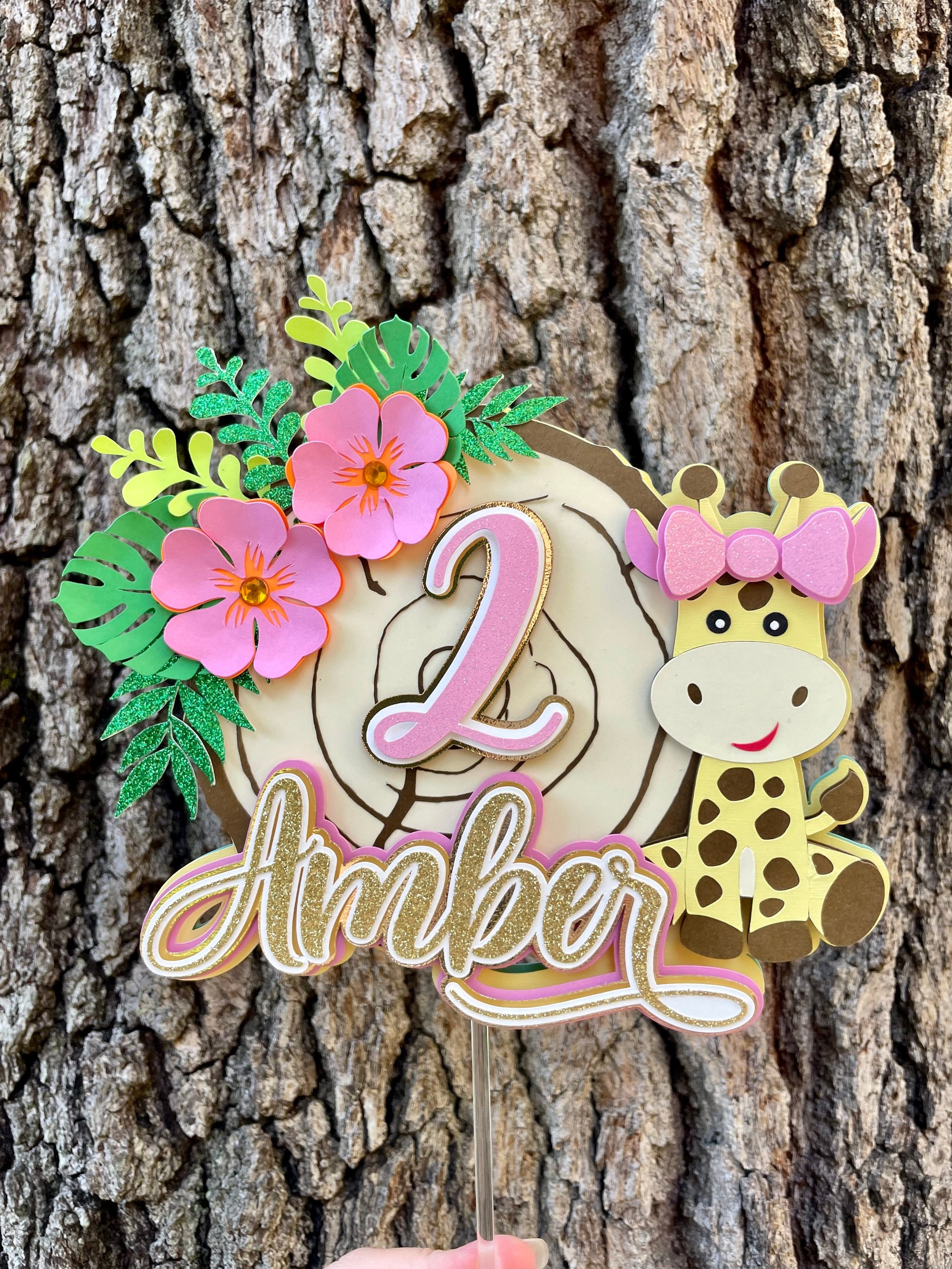 Safari Giraffe Cake Topper - Etsy