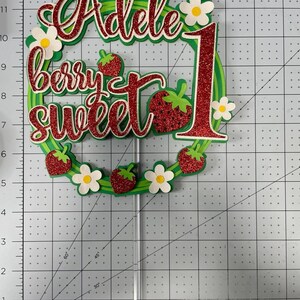 Strawberry Cake Topper - Etsy