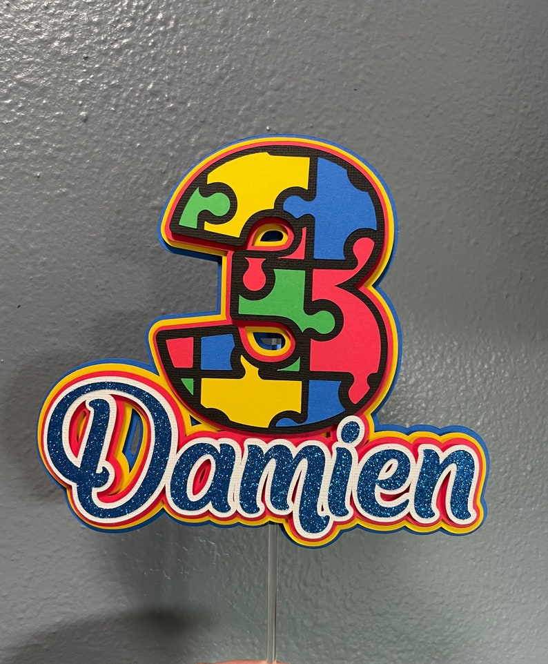 Autism Construction Cake Topper - Etsy