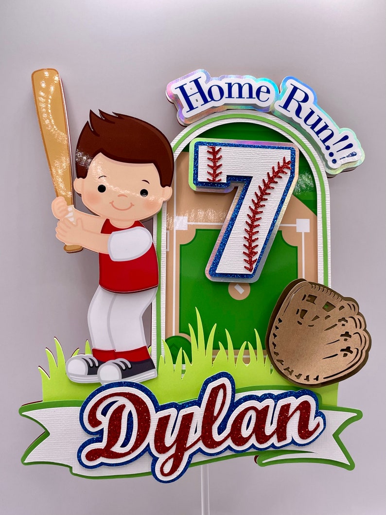 Baseball Player Cake Topper - Etsy