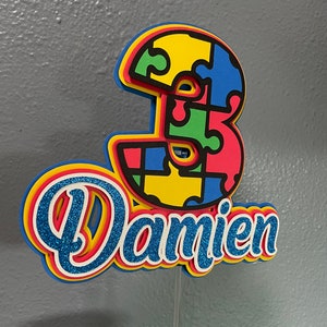 Autism Construction Cake Topper - Etsy