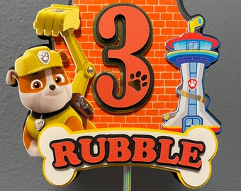 Rubble Paw Patrol Cake Topper - Etsy