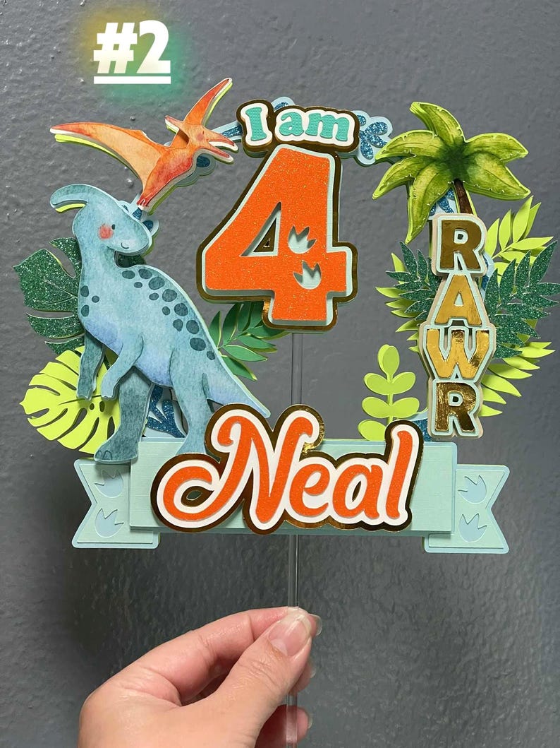 Dinosaur Cake Topper - Etsy