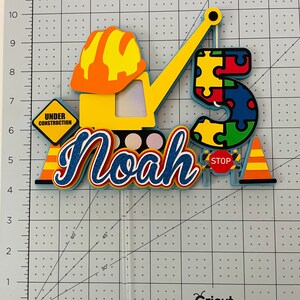 Autism Construction Cake Topper - Etsy