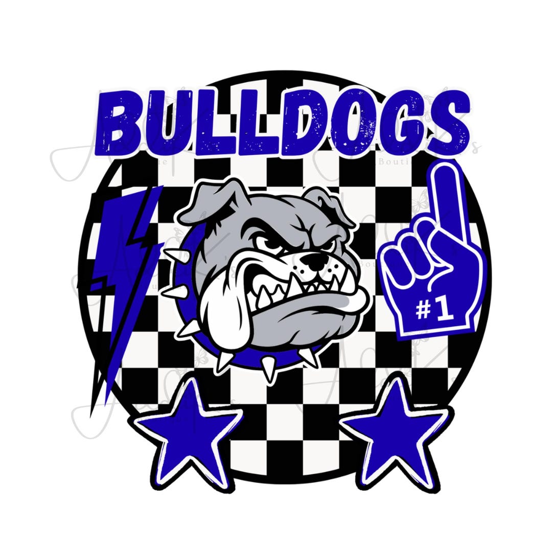 Bulldogs #1 Spirit Digital Download Blue | School Pride | Lightning ...