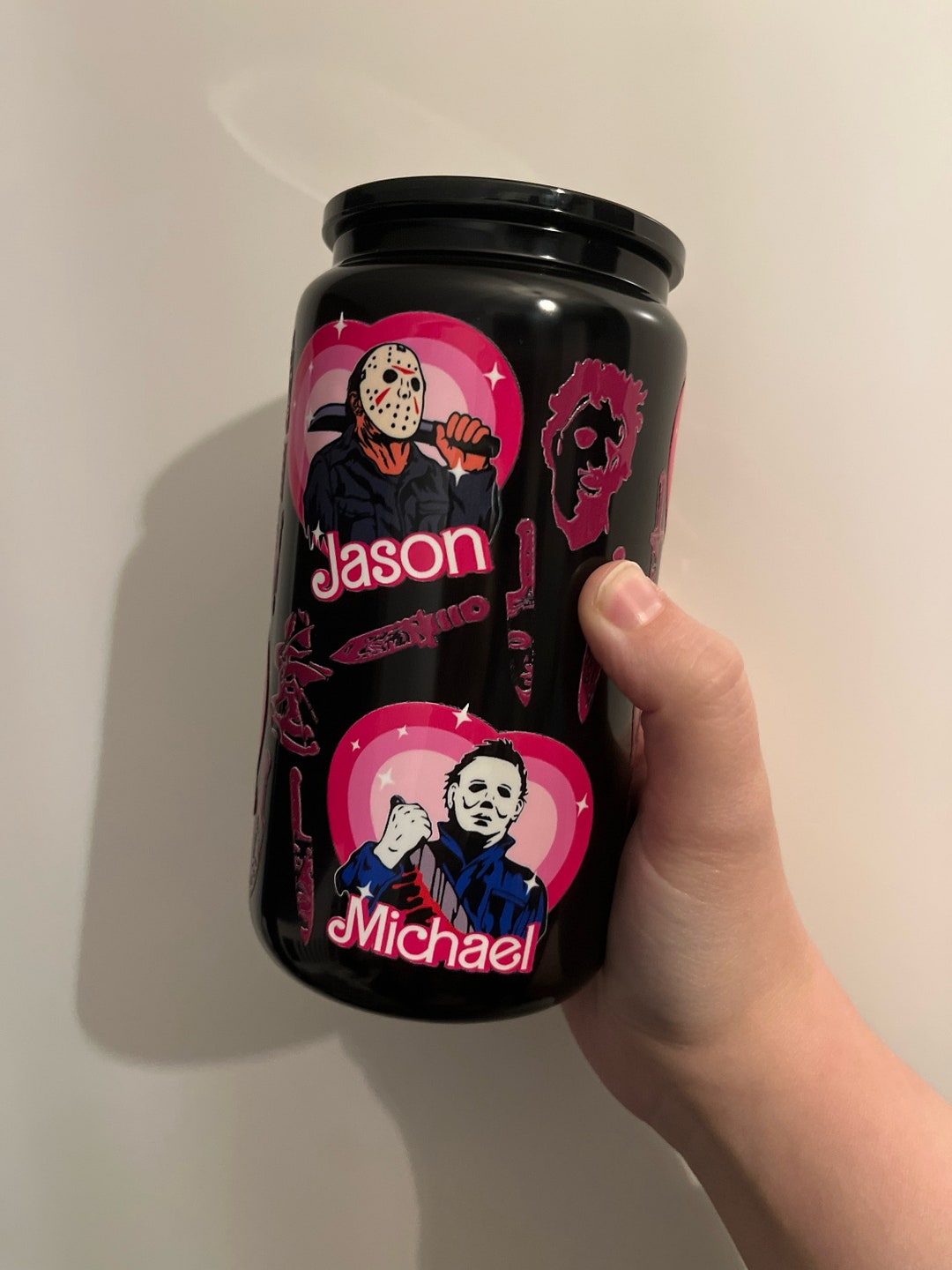 Scary Movie Essentials Horror Glass Can for Iced Coffee, Creepy Gift ...