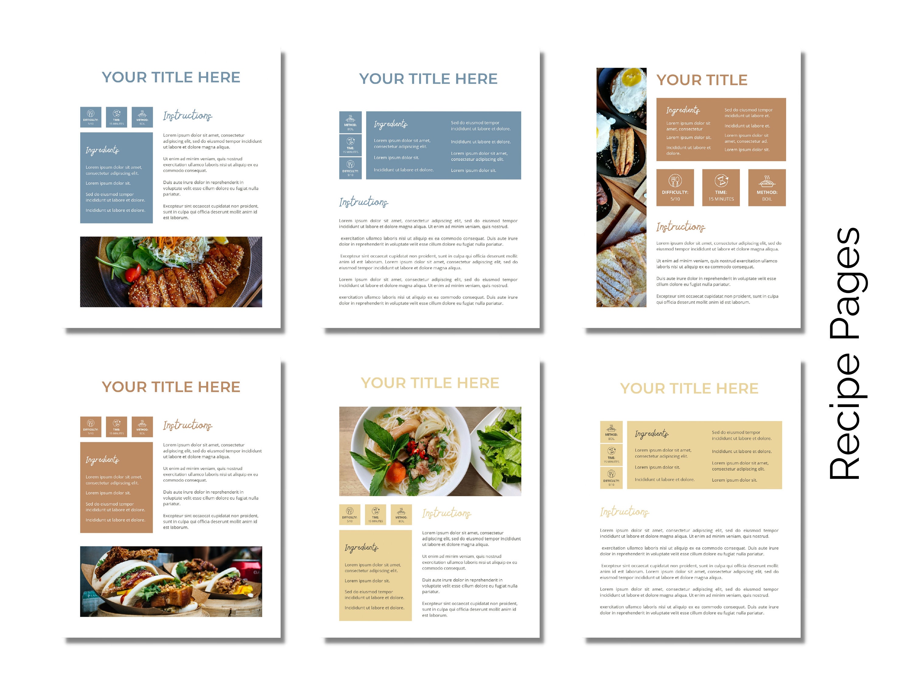 Editable Recipe Binder Canva Templates. Recipe Planner Template. Food ...