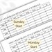 Half Hour Weekly Planner. Block Style Schedule Included. Plot Out Your ...