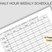 Half Hour Weekly Planner. Block Style Schedule Included. Plot Out Your ...