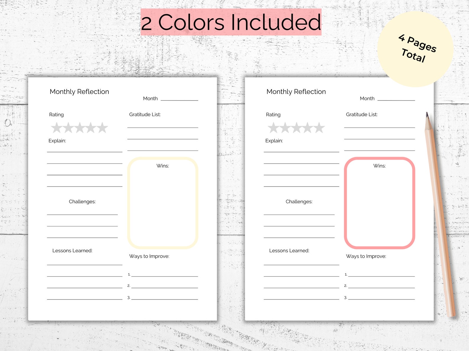 Monthly Reflection Printable Template. Use This PDF Worksheet | Etsy