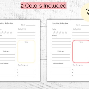 Monthly Reflection Printable Template. Use This PDF Worksheet | Etsy