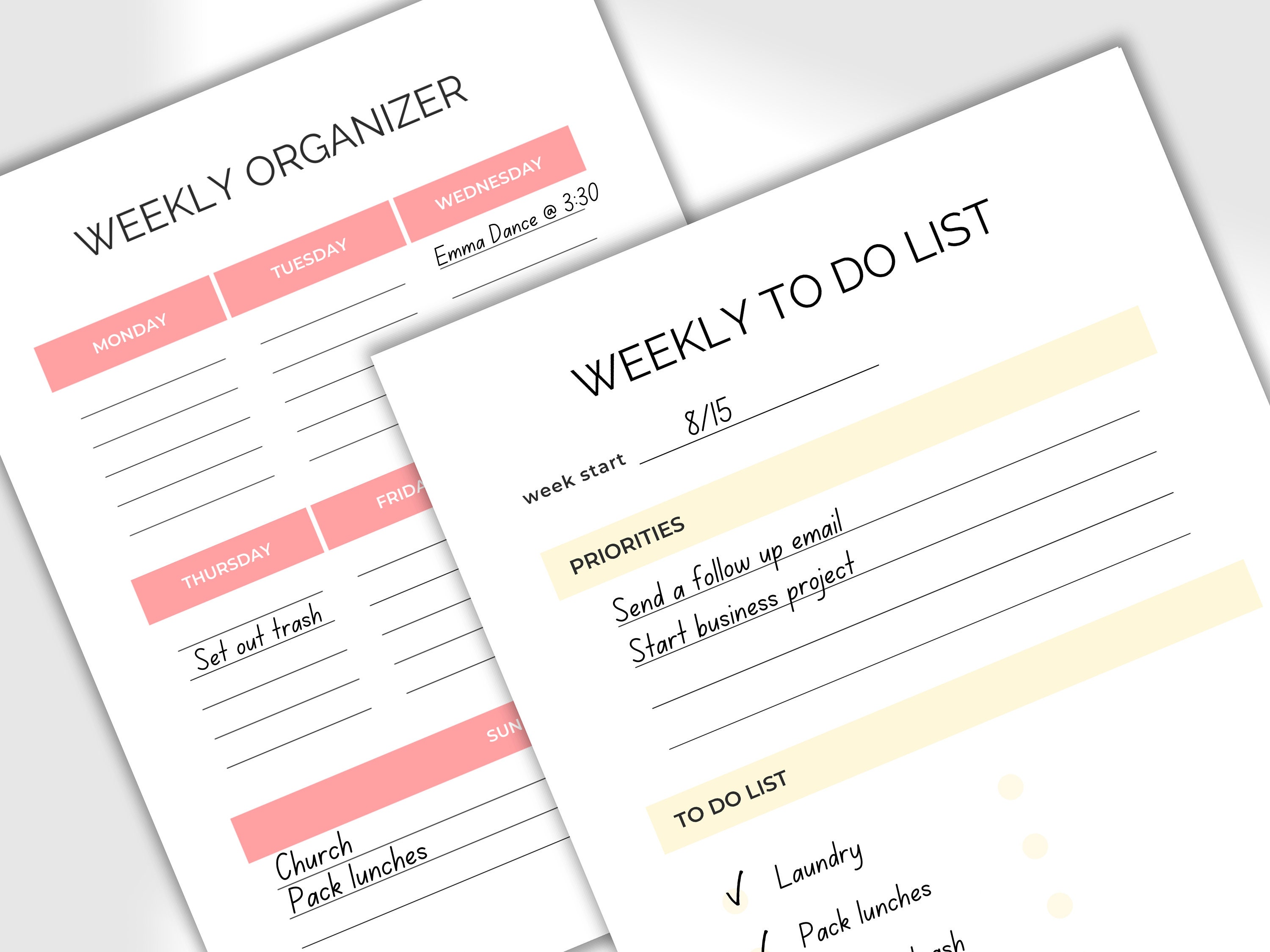 Printable Weekly Planner Bundle With 7 Planners. It Includes a Must ...