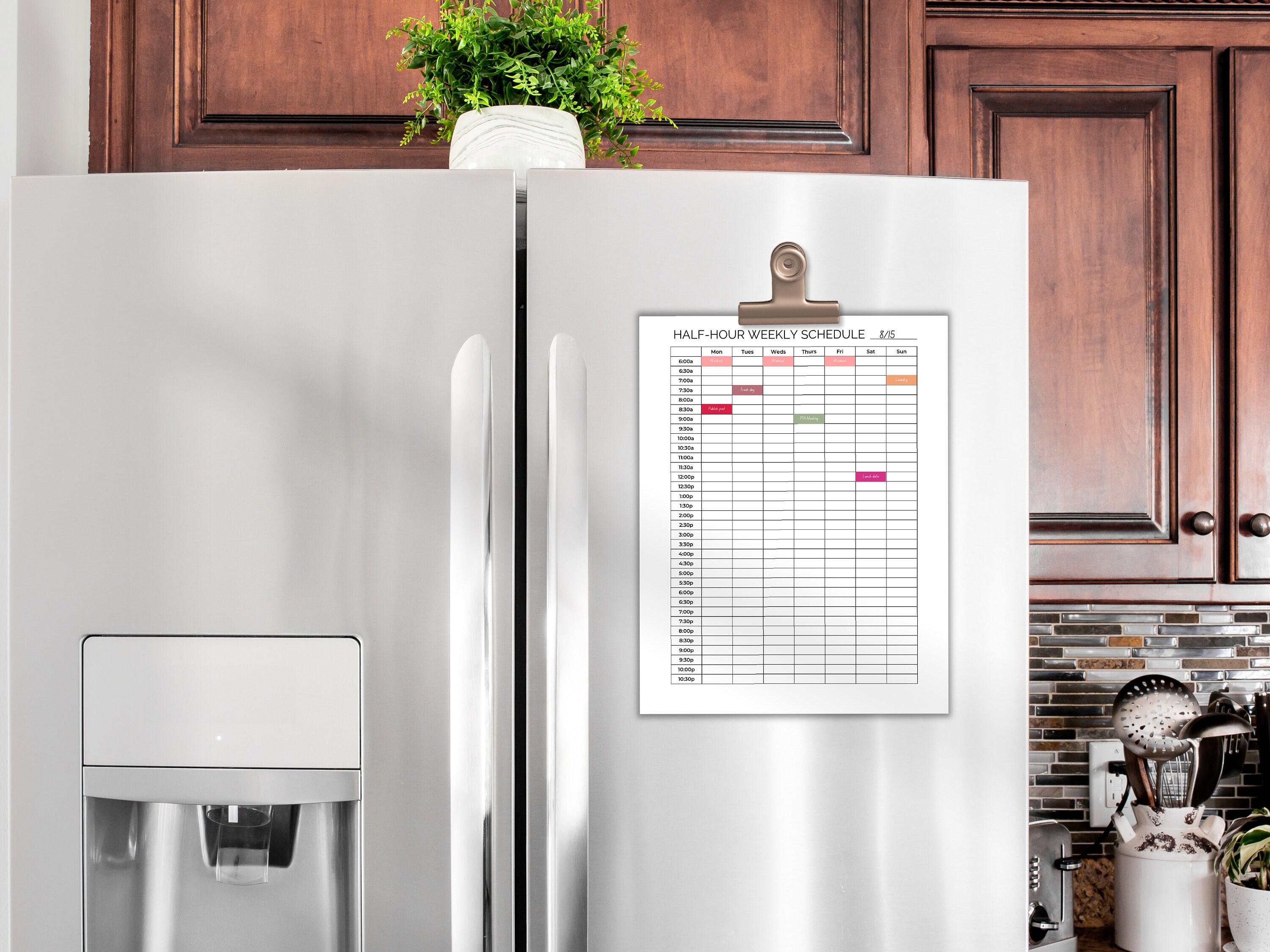 Half Hour Weekly Planner. Block Style Schedule Included. Plot - Etsy