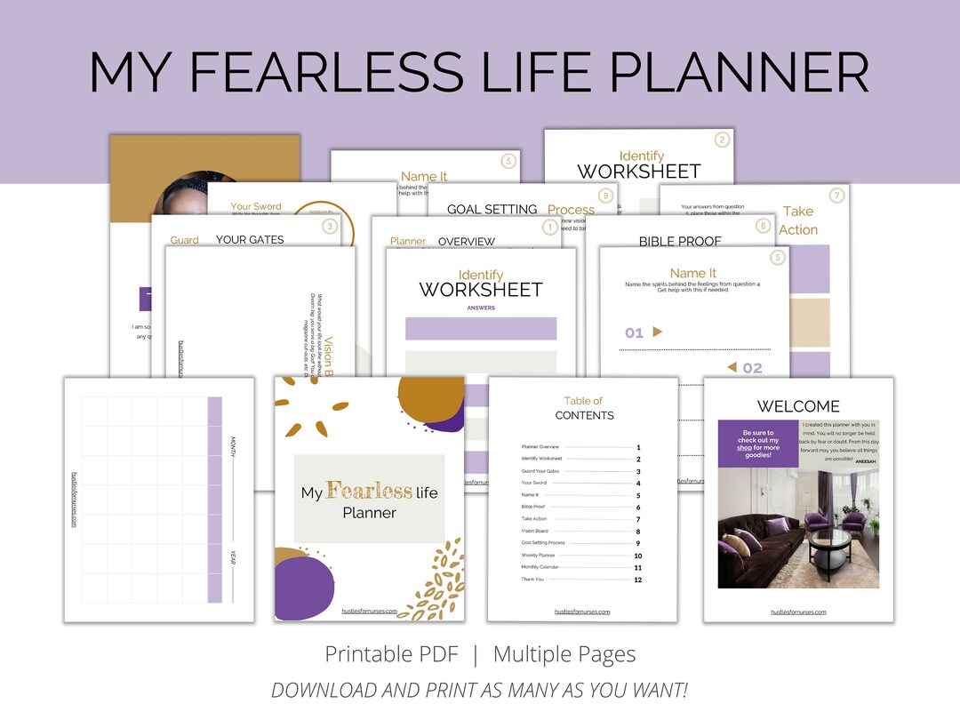 Anxiety Workbook. Christian Life Planner. Mental Health Worksheet ...