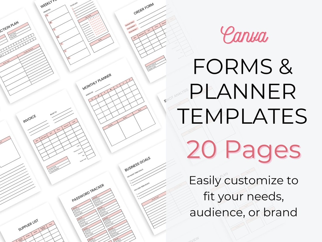 Planner Templates Canva. Calendar Templates Canva. Editable Planner ...