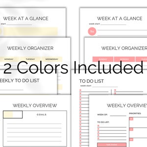 Printable Weekly Planner Bundle With 7 Planners. It Includes a Must ...