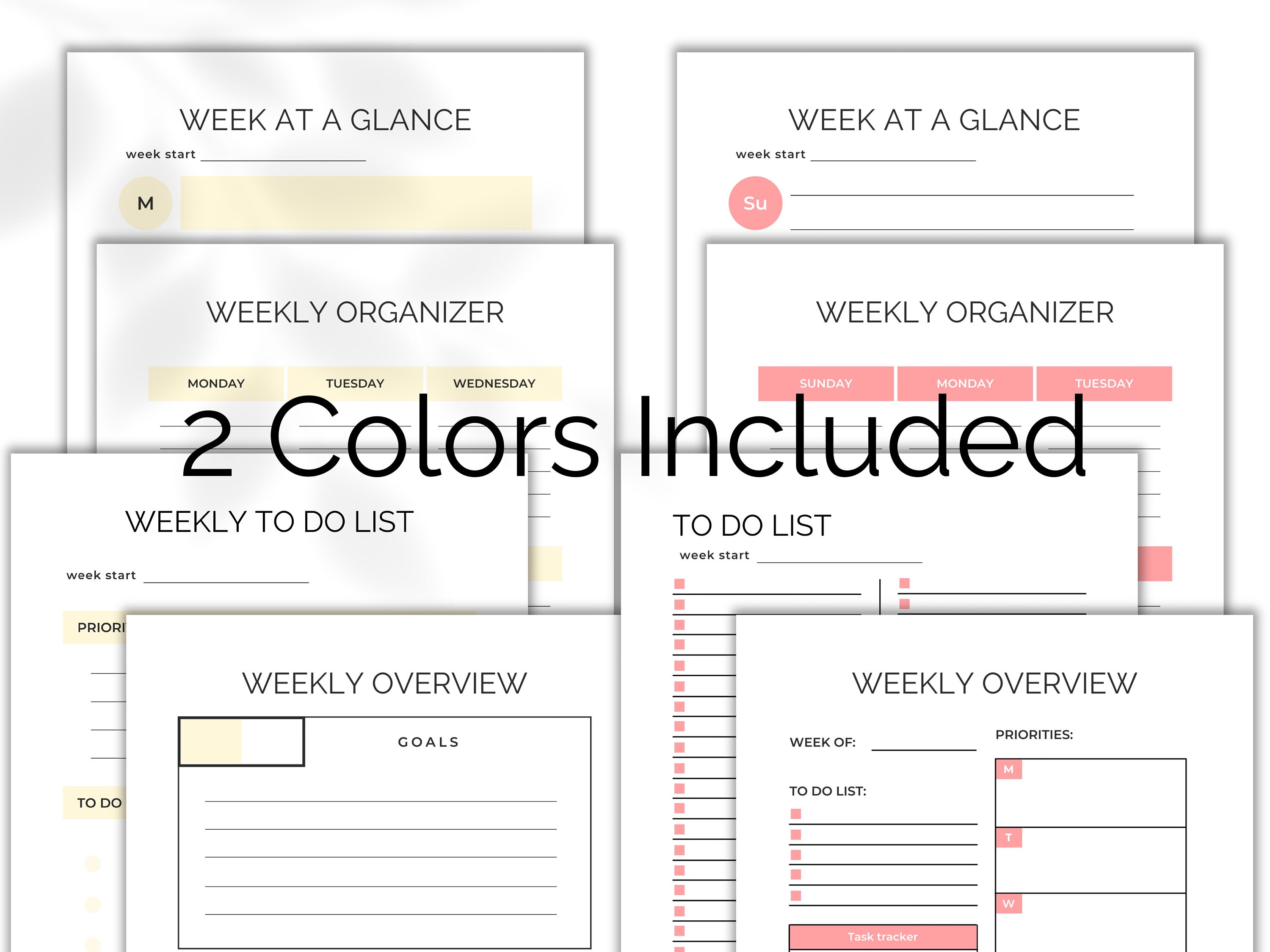 Printable Weekly Planner Bundle With 7 Planners. It Includes a Must ...
