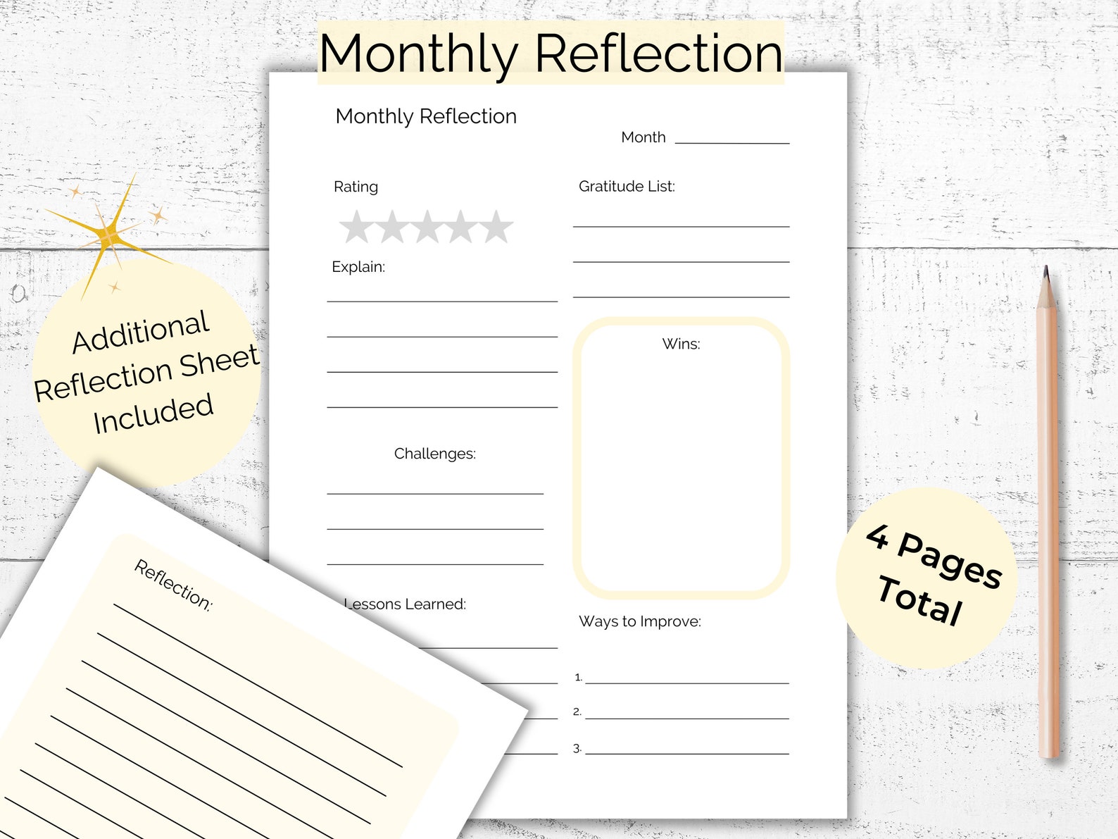 Monthly Reflection Printable Template. Use This PDF Worksheet | Etsy