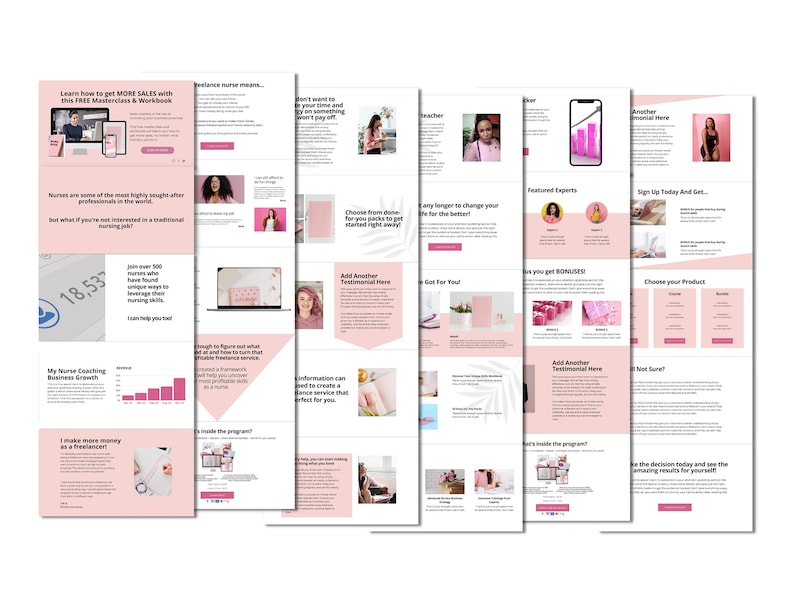 Canva Sales Page Template. Online Course Launch Template. - Etsy