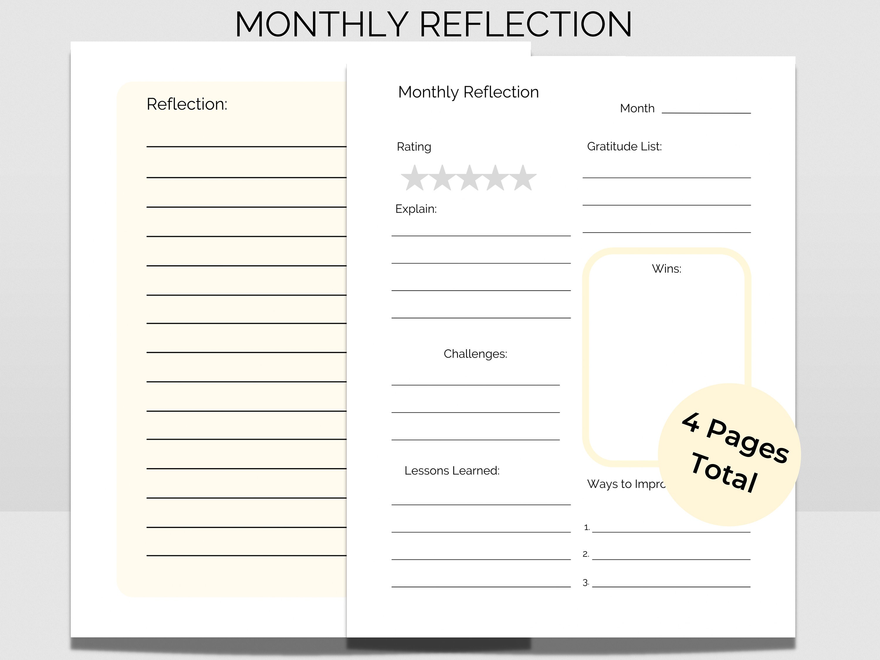 Monthly Reflection Printable Template Use This Pdf Worksheet As A