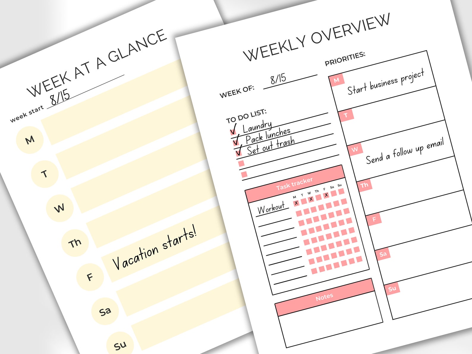 Printable Weekly Planner Bundle With 7 Planners. It Includes a Must ...