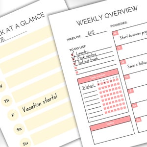 Printable Weekly Planner Bundle With 7 Planners. It Includes a Must ...