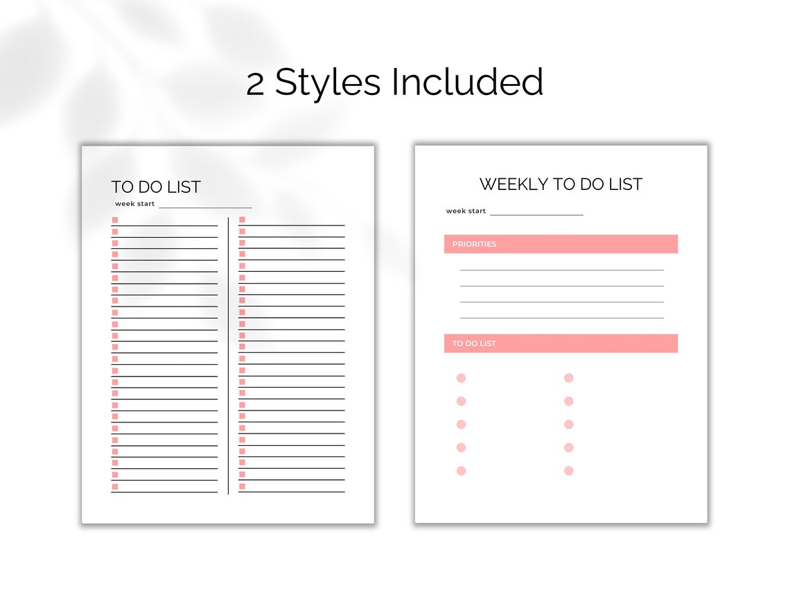Weekly Planner Printable. Weekly to Do List Style. Use It as a Simple ...