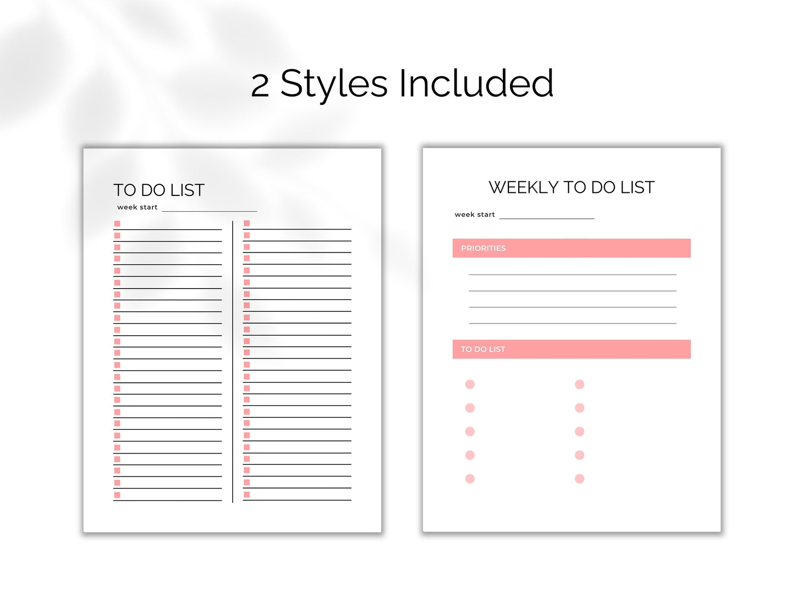 Weekly Planner Printable. Weekly to Do List Style. Use It as a Simple ...