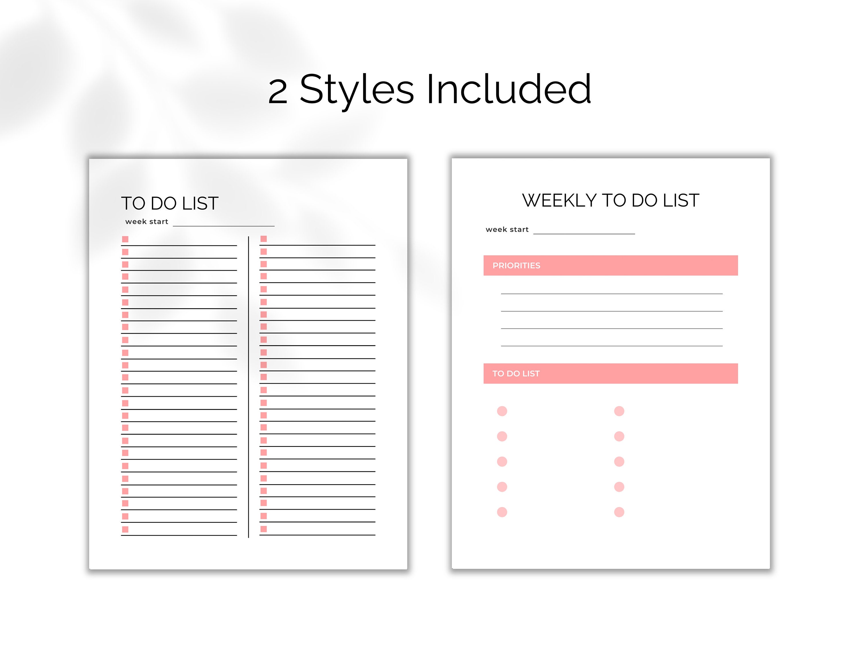 Weekly Planner Printable. Weekly to Do List Style. Use It as a Simple ...