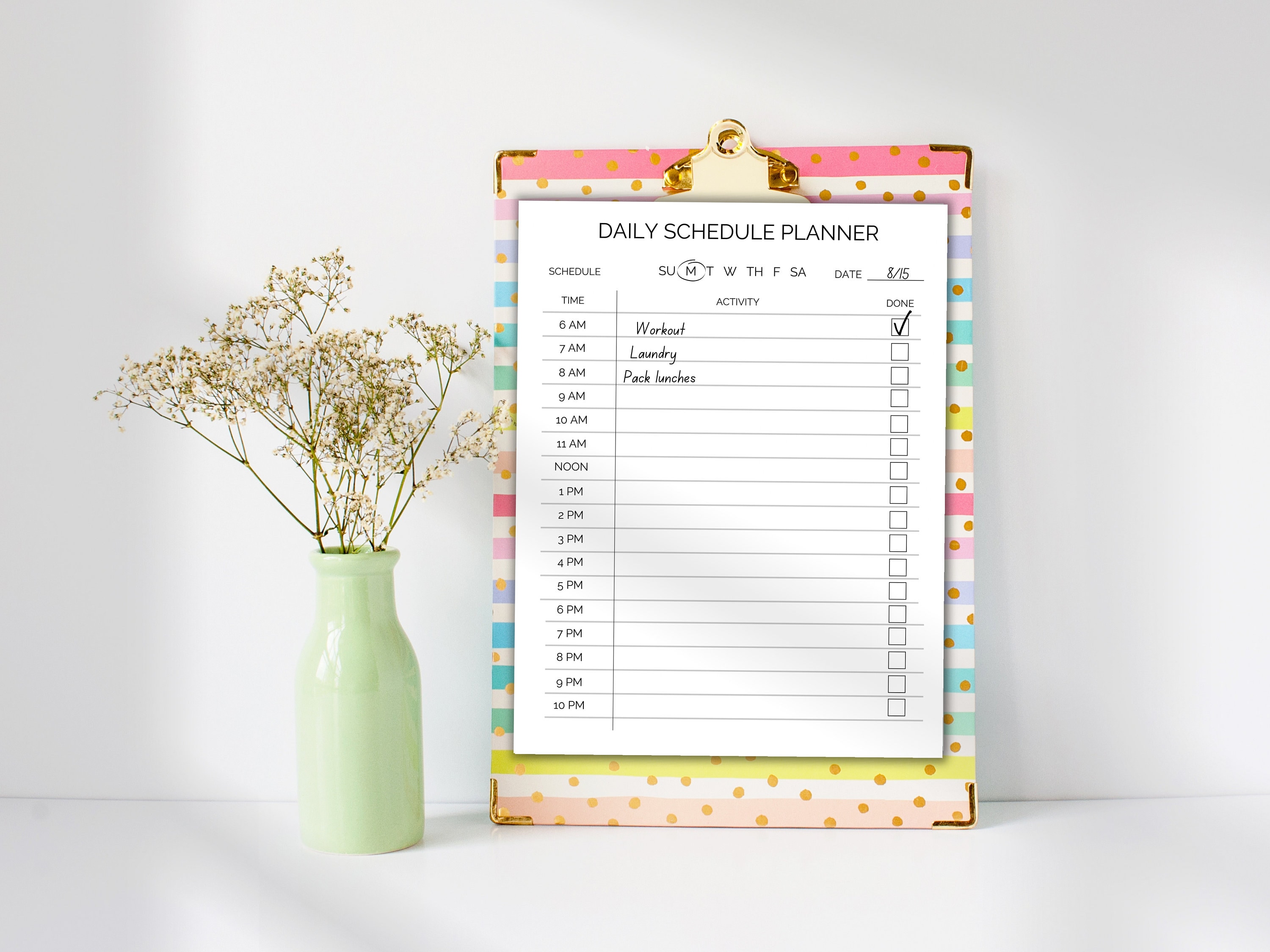 Daily Schedule Planner Printable. A Great Schedule Routine Template ...