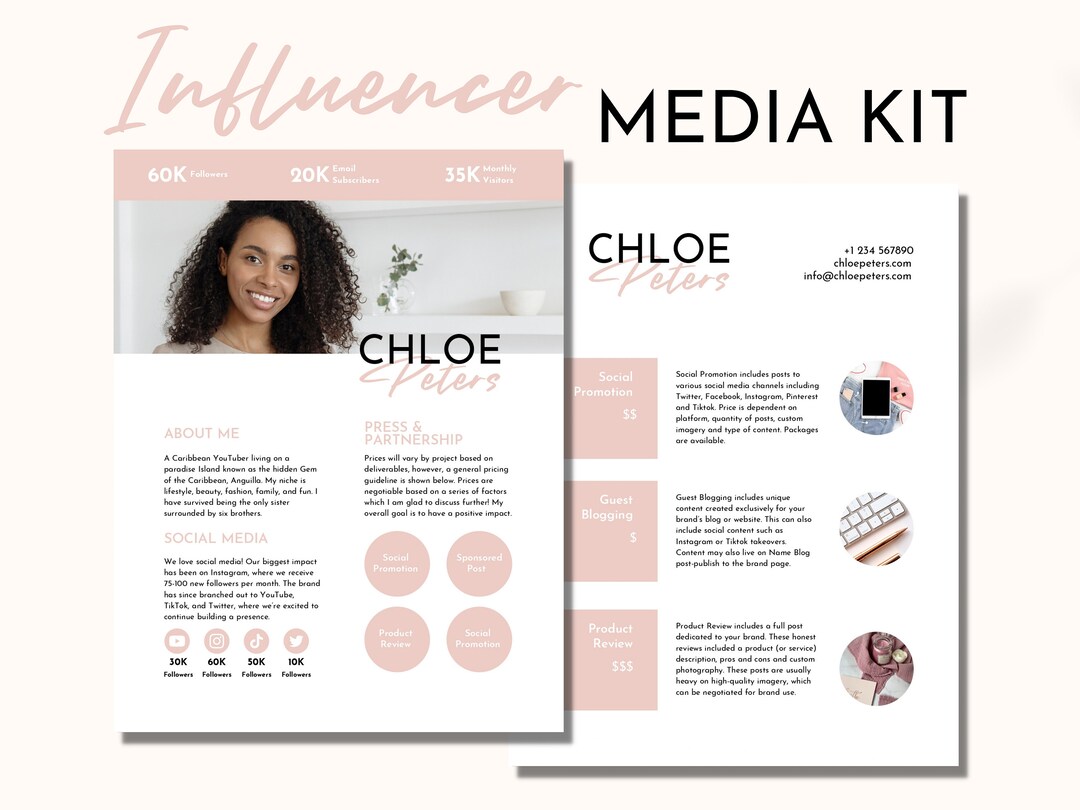 Media Kit Template. Influencer Media Kit. Media Kit Template Canva ...