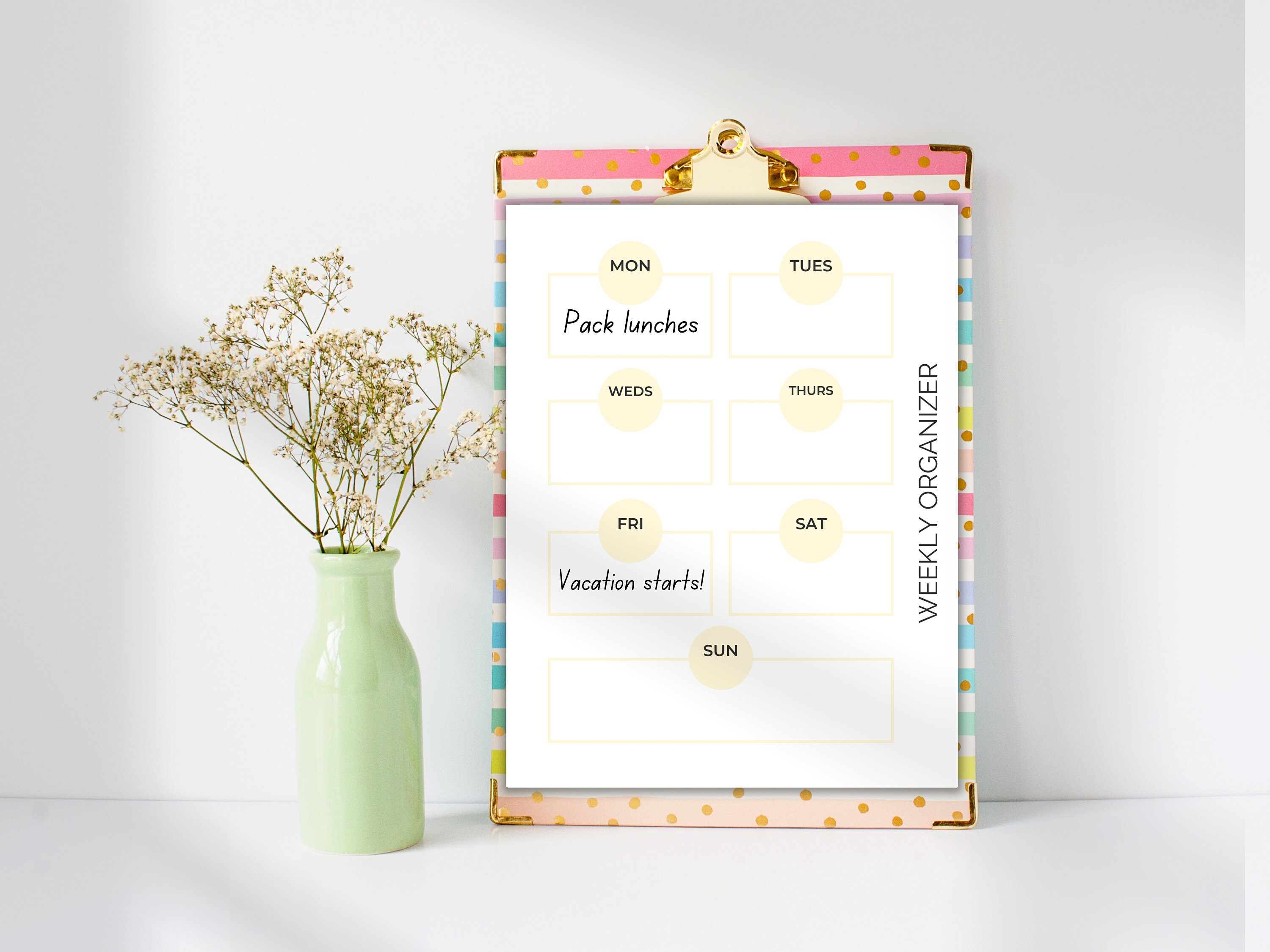Weekly Planner Printable. Weekly Organizer Style. Undated. Great Weekly ...